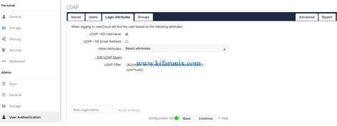 Configure Owncloud Openldap Authentication