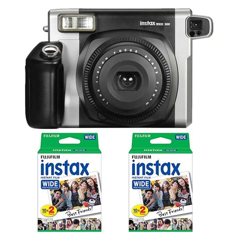 Fujifilm Instax Wide 300 Instant Camera with 2 Twin Packs of Wide Film ...