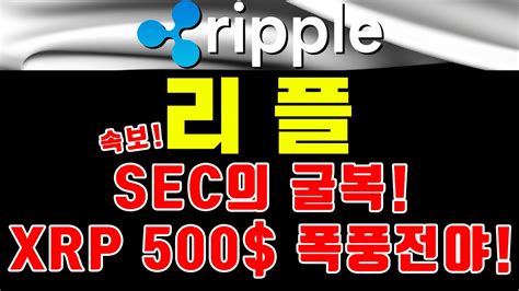 리플 속보 Sec의 굴복 Xrp 500 폭풍전야 Youtube
