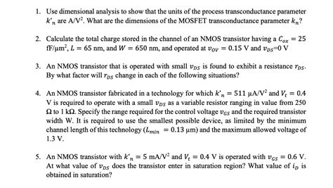 Solved 1 Use Dimensional Analysis To Show That The Units Of
