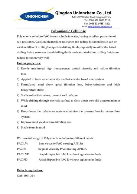 Polyanionic Cellulose Pdf