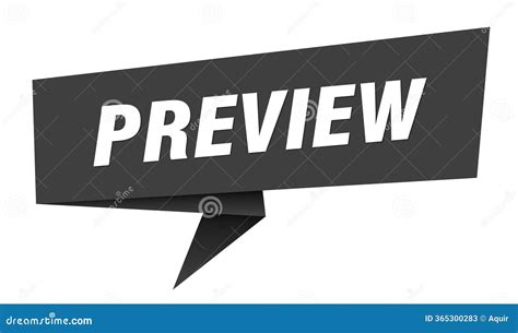 Preview Banner Preview Speech Bubble Label Sticker Sign Template Vector Illustration