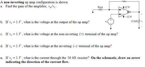 solved a non inverting op amp configuration is shown a