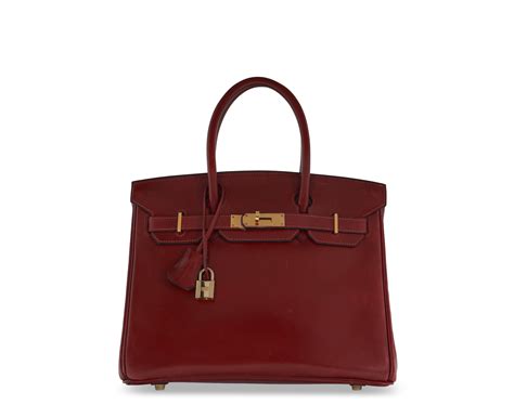 A Rouge H Calf Box Leather Birkin 30 With Gold Hardware HermÈs 2001