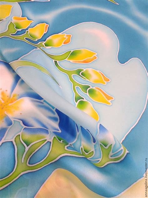 Шелковый шарф НЕЖНО Батик в интернет магазине Ярмарка Мастеров по цене 4000 ₽ 5r1mbru