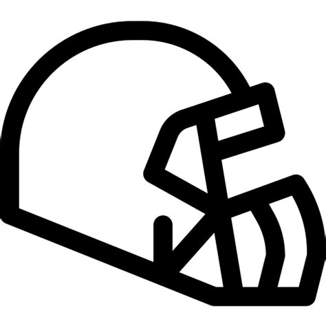 Football Helmet Basic Rounded Lineal Icon