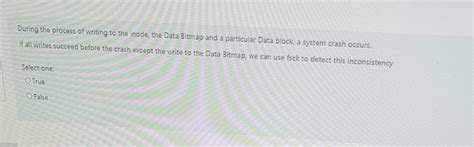 Solved During The Process Of Writing To The Inode The Data