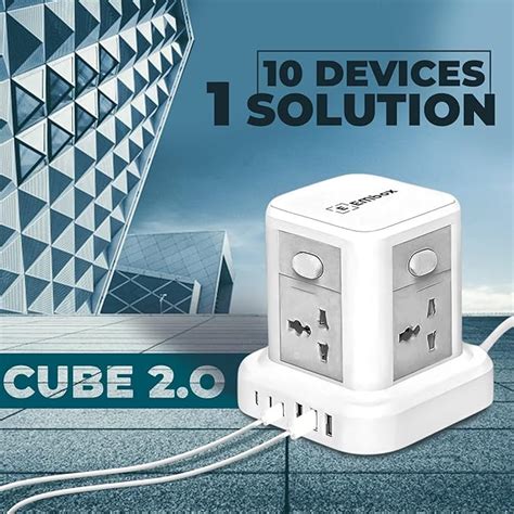 Extension Board With USB C And USB A Ports Individual Switch Universal Sockets And Indicator