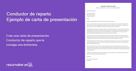 Conductor De Reparto Ejemplo De Carta De Presentación Para 2025