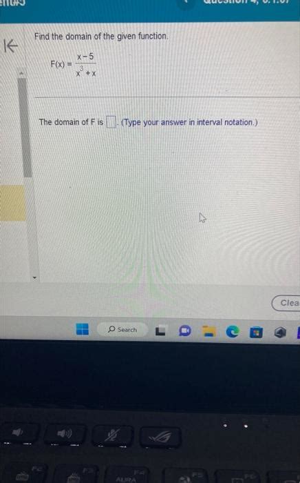 Solved Find The Domain Of The Given Function F X X3 Xx−5