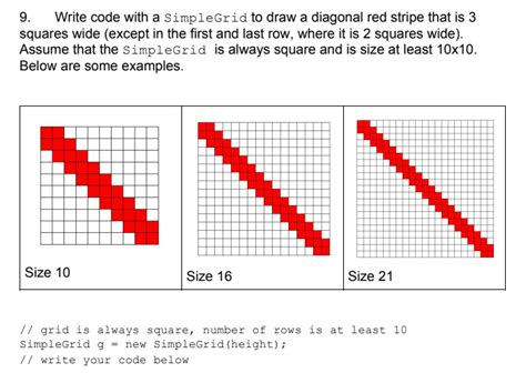 Write Code With A Simplegrid To Draw A Diagonal Chegg