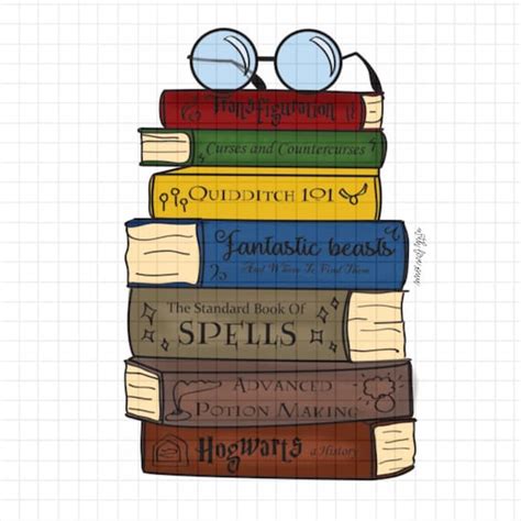 Harry Potter Book Stack Digital Etsy