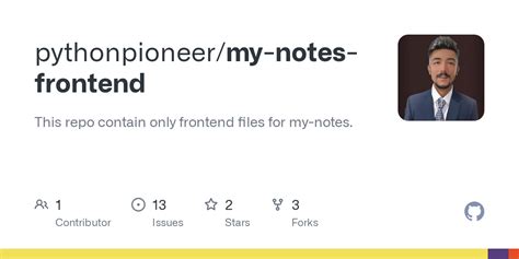 GitHub Pythonpioneer My Notes Frontend This Repo Contain Only
