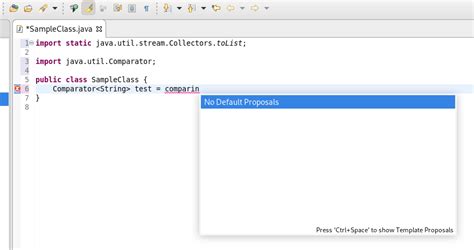 Eclipses Content Assist Does Not Work For Javautilcomparator Stack Overflow