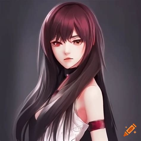 Anime Girl With Long Blood Red Hair
