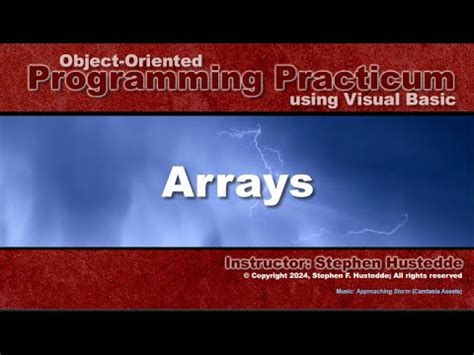 OOP Programming VB 09A Arrays YouTube