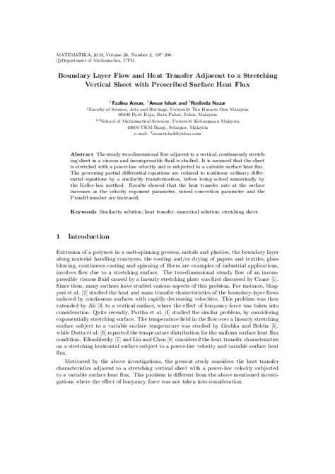 Pdf Boundary Layer Flow And Heat Transfer Adjacent To A Stretching
