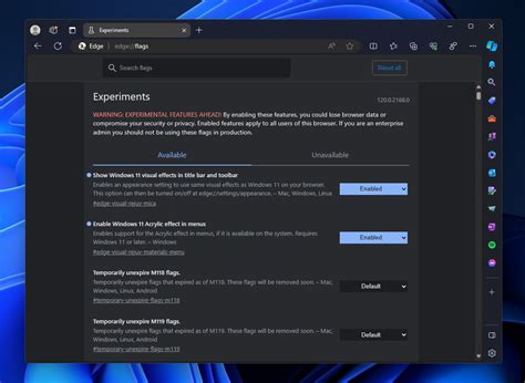 microsoft edge s mica redesign is finally returns on windows 11 peer