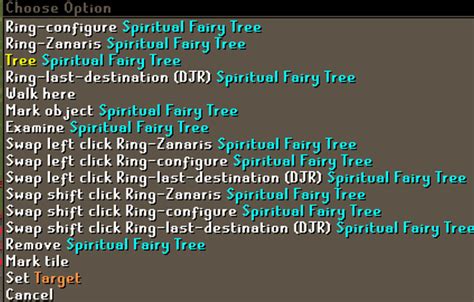 Why Cant I Set My Tree As My Left Click Or Shift Left Click R2007scape