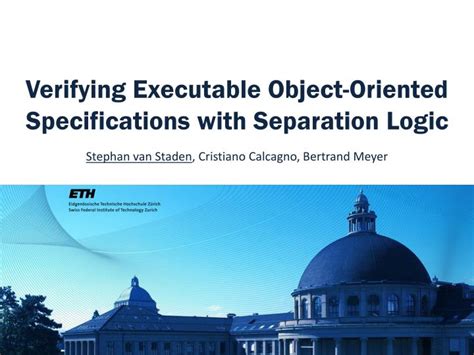 Ppt Verifying Executable Object Oriented Specifications With Separation Logic Powerpoint