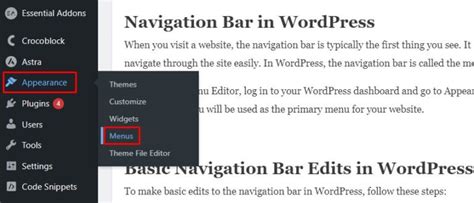 How To Edit Navigation Bar In WordPress A Beginner S Guide