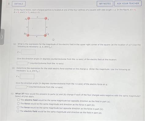 Solved In The Figure Below Each Charged Particle Is Located Chegg
