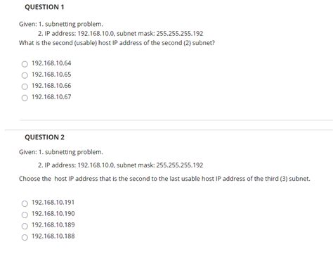 Solved Question 1 Given 1 Subnetting Problem 2 Ip