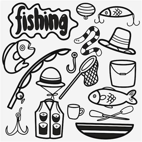 Premium Vector Doodle Fishing Icon Art Work Vector Illustration