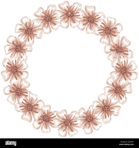 Frame Circular Of Cute Flowers Isolated Icon Stock Vector Image And Art Alamy