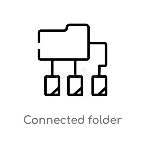 Outline Connected Users In Flow Chart Vector Icon Isolated Black