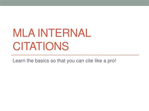 PPT MLA Internal Citations PowerPoint Presentation Free Download ID