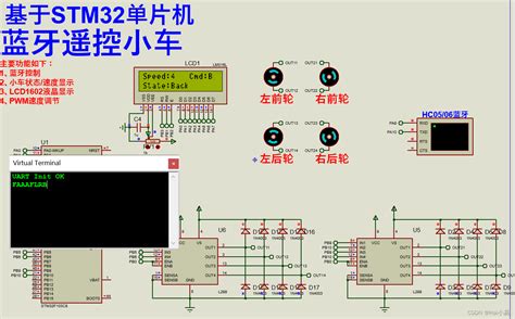 【proteus仿真】【stm32单片机】蓝牙遥控小车 基于stm32蓝牙控制小车系统设计proteus仿真 csdn博客