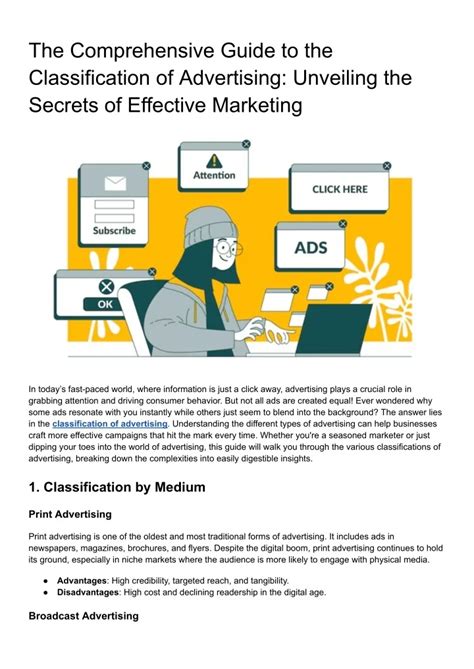 Ppt The Comprehensive Guide To The Classification Of Advertising