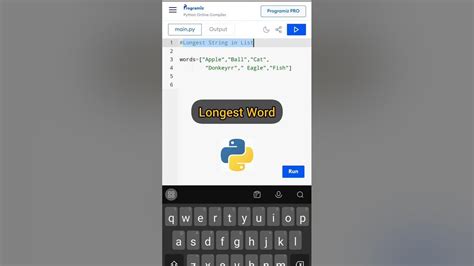 most asked qs python longest word in list telugu shorts python