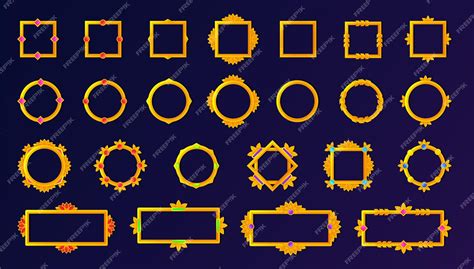 Premium Vector Game Frame Vector Set Avatar Ui Fantasy Rpg Gold Border Medieval Ancient