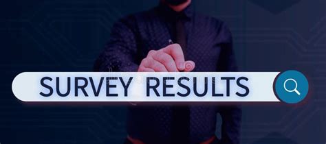 Hand Writing Sign Survey Results Internet Concept Result Of Activity That Collects Or Acquires