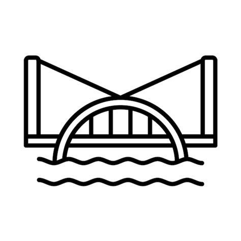 Premium Vector Water Bridge Line Illustration