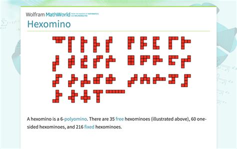 hexomino from wolfram mathworld
