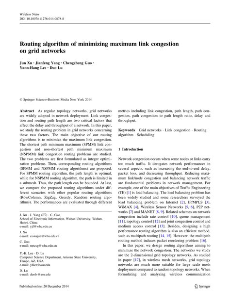 pdf routing algorithm of minimizing maximum link congestion on grid