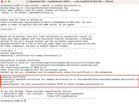 How To Install Lets Encrypt Ssl With Apache On Ubuntu 2204 Devtutorial