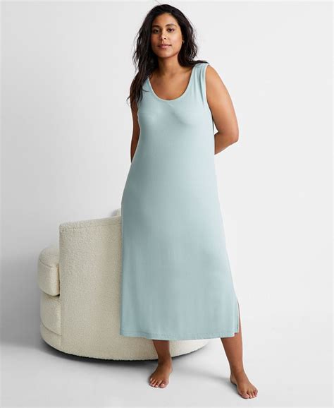 State Of Day Womens Ribbed Modal Blend Tank Nightgown Xs 3x Created