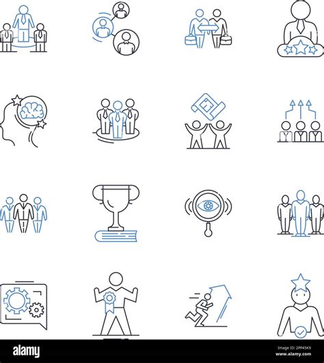 Alliance Team Line Icons Collection Cohesion Unity Collaboration Synergy Partnership