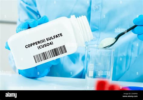 Copper Ii Sulfate Cuso Used In Agriculture Electroplating And As A Fungicide Stock Photo