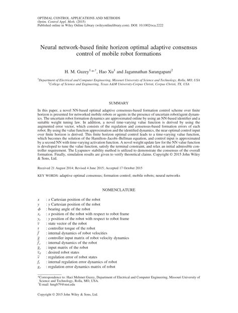 Pdf Neural Network Based Adaptive Optimal Consensus Control Of
