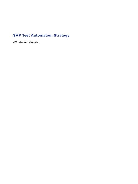 Sap Test Automation Strategy Ref Pdf Software Testing Enterprise