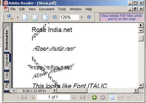 Skewing Text