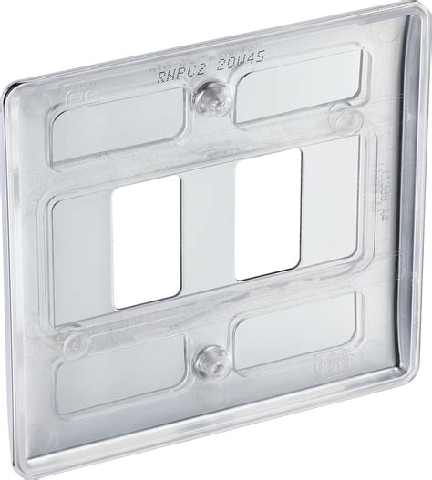 BG Nexus Metal Grid Polished Chrome RNPC2 2 Gang Module Plate PEC Lights Grid Switches And