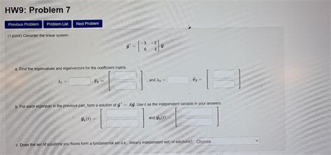 Solved Hw9 Problem 7 Previous Problem Problem List Next