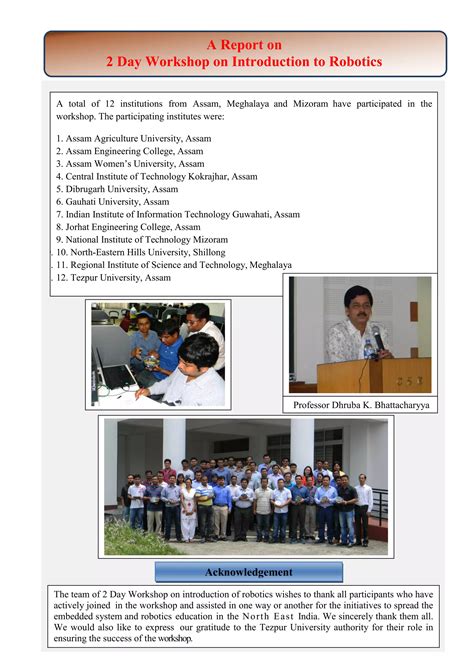 report workshop introduction to robotics pdf