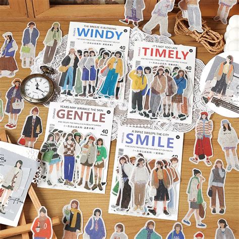 귀여운 스크랩북 스티커 Diy 스크랩북 용품 장식 문구 스티커 1 만 하트 비트 40 개로트 Aliexpress